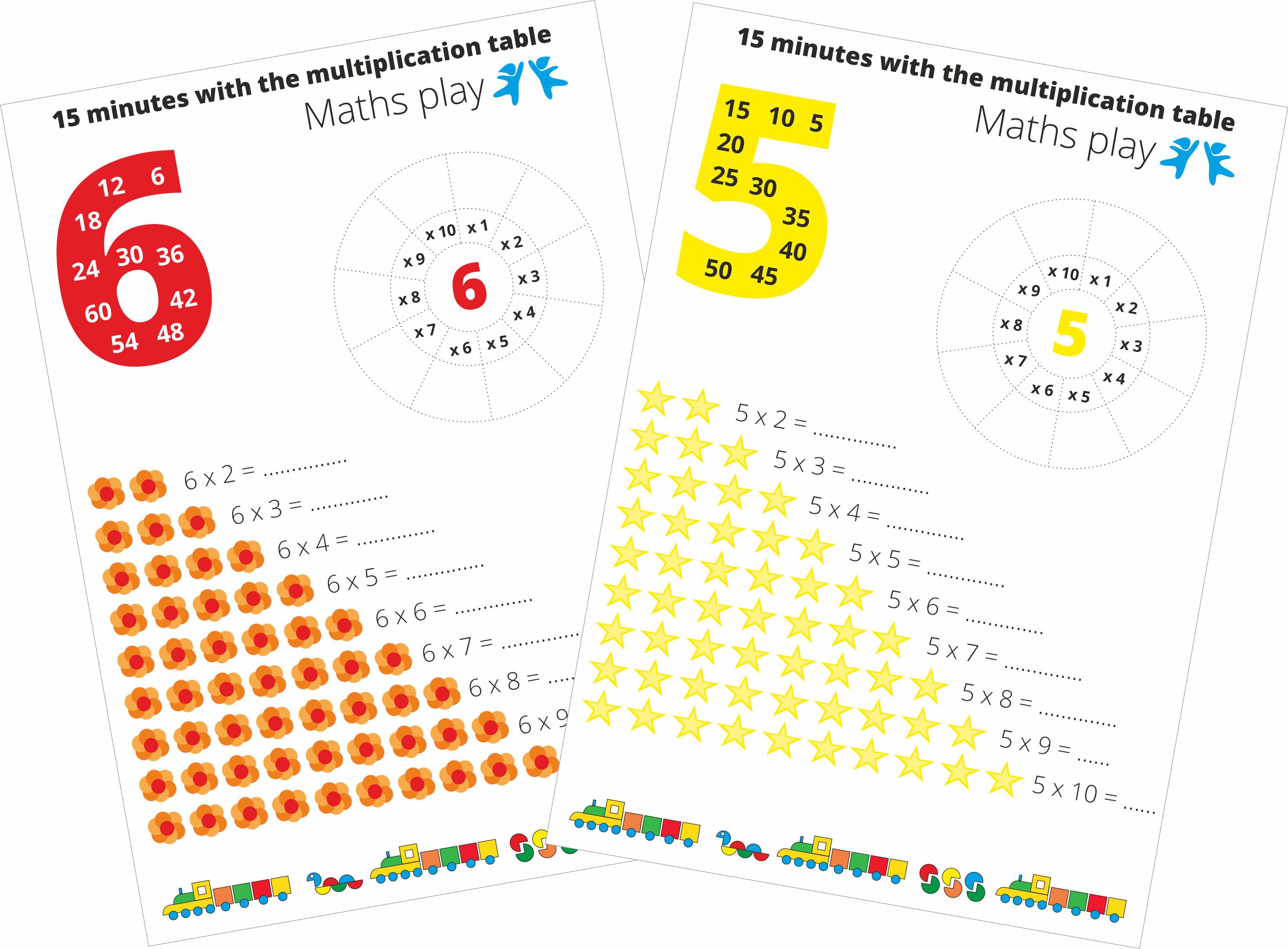 Early Elementary Multiplication Table Practice Cards